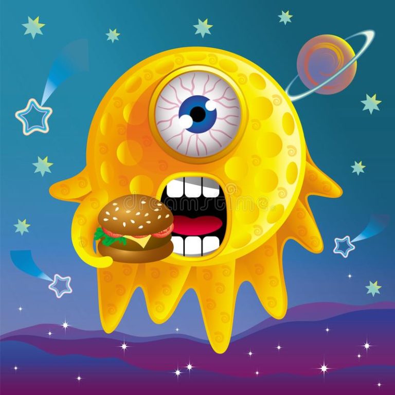 alien eating burger - Dave Scott Blog